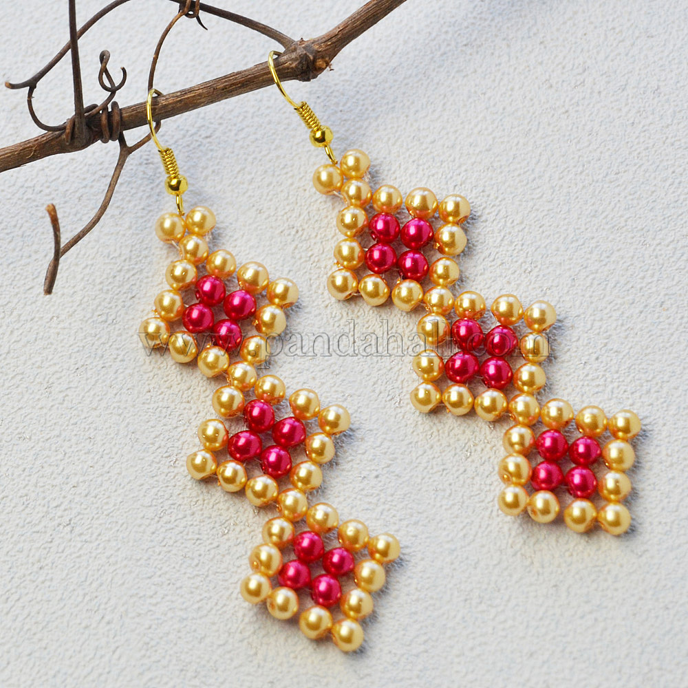 Rhombus Pearl Beads Pendant Earrings | Pandahall Inspiration Projects