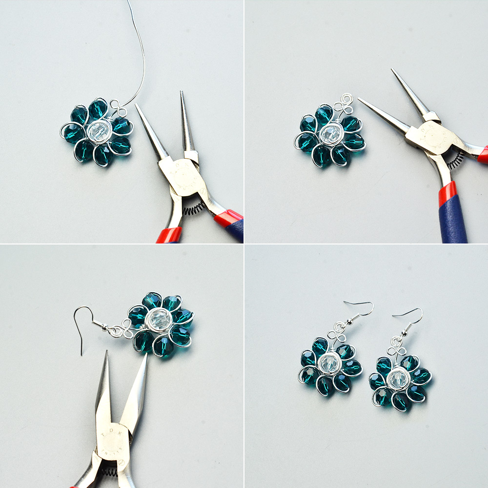Sunflower Glass Beads Wire Wrapped Earrings | Pandahall Inspiration ...