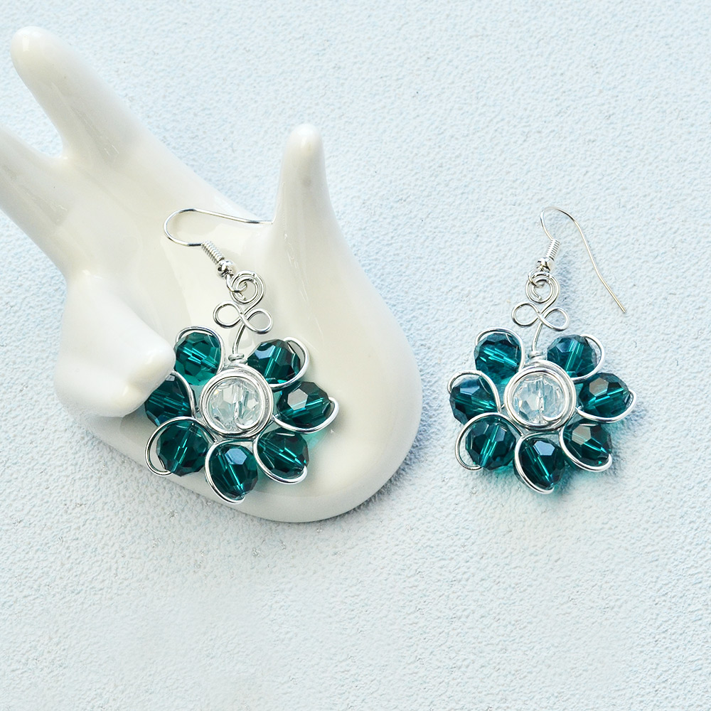 Sunflower Glass Beads Wire Wrapped Earrings | Pandahall Inspiration ...