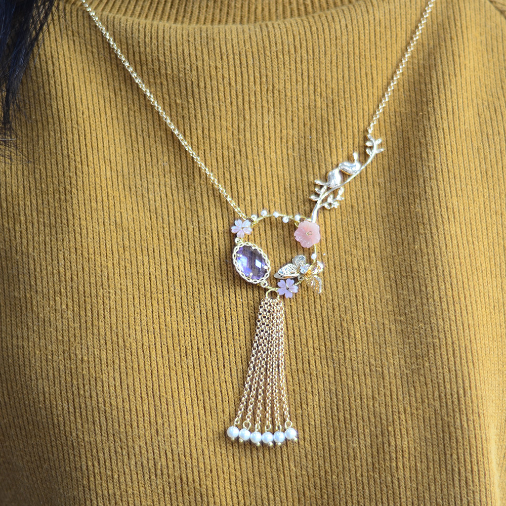 Spring Golden Tassel Necklace | Pandahall Inspiration Projects
