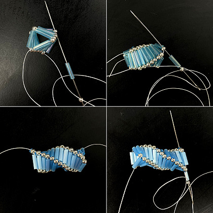 Blue Spiral Bracelet with Bugle Beads | Pandahall Inspiration Projects